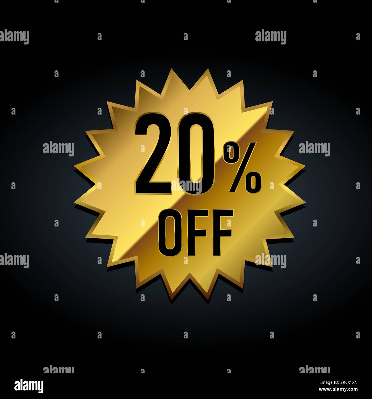20% off golden badge vector illustration Stock Vector Image & Art - Alamy