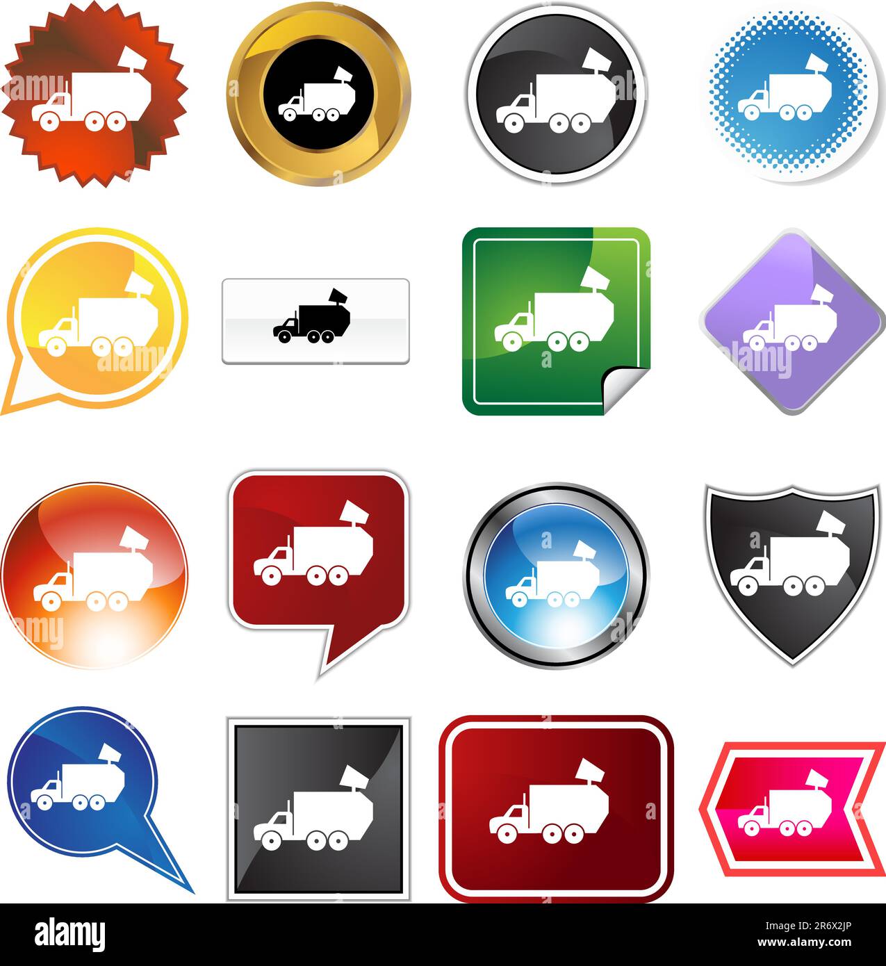 Garbage truck icon set isolated on a white background Stock Vector ...