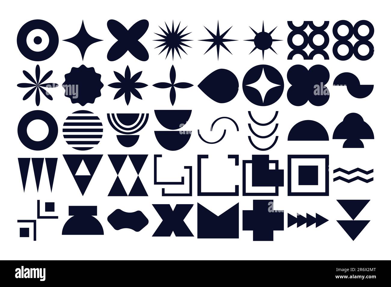Set geometric shapes contemporary modern trendy elements basic forms ...