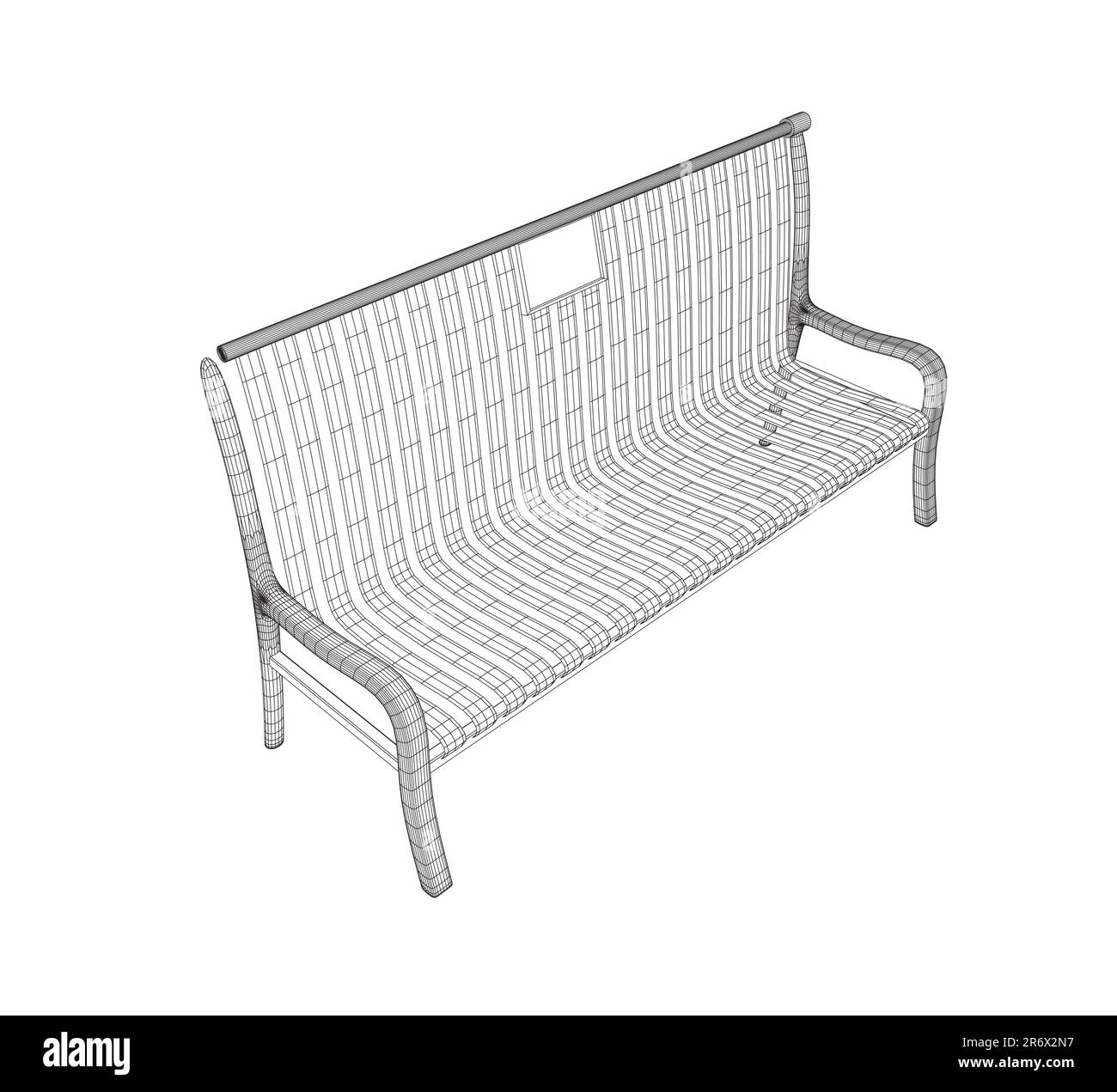 Wireframe Vector Bench isolated. Wooden bench isolated on white ...