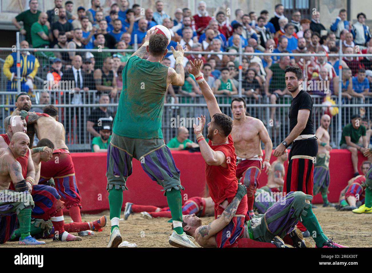 Calcio Storico Fiorentino Azzurri-Verdi Stock Photo - Alamy