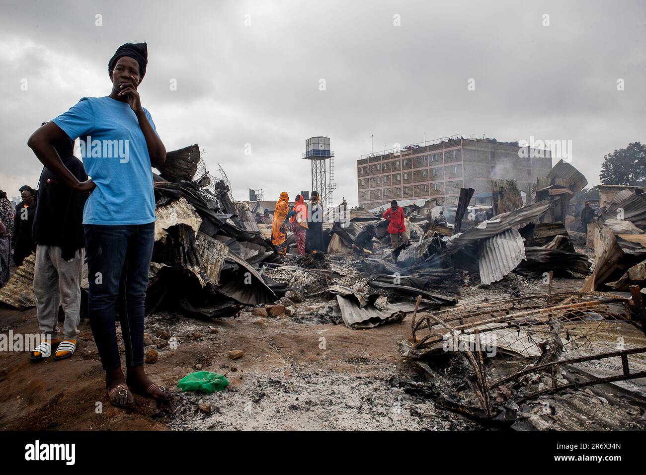 Nairobi, Kenya. 11th June, 2023. A trader desperately stands by her ...