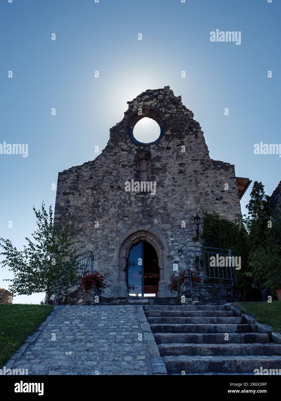 Medieval monastery church ruin wall in Arnoldstein, Villach, Carinthia ...