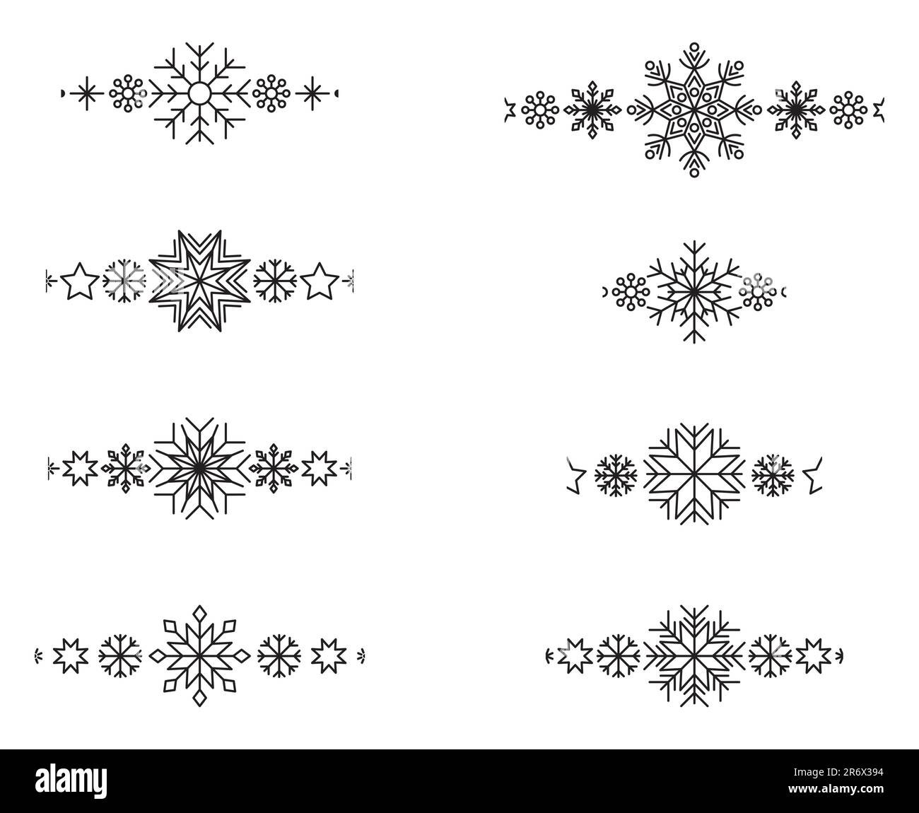 Winter Snowflake Clip Art Borders