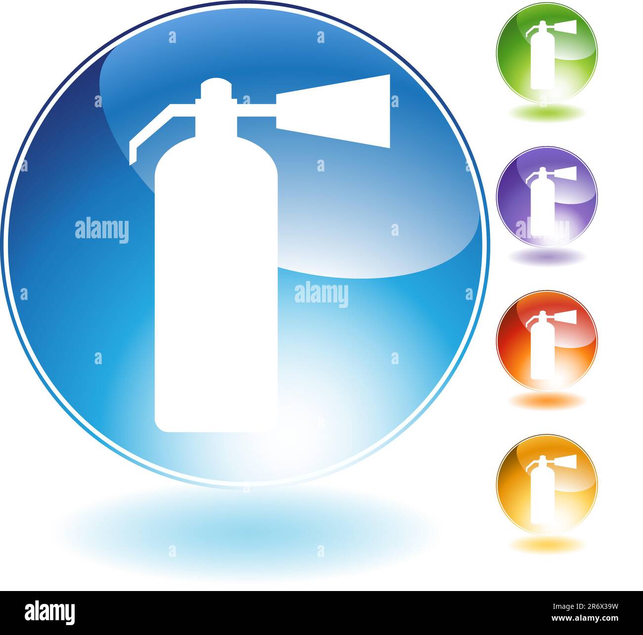 Fire extinguisher crystal icon isolated on a white background Stock ...