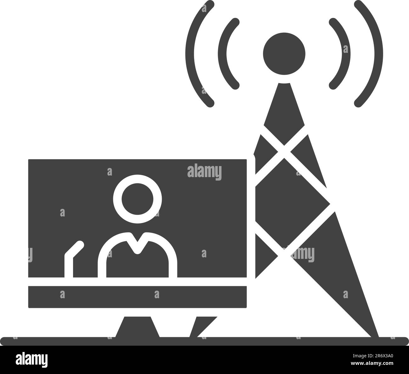 Broadcast icon vector image Stock Vector Image & Art - Alamy