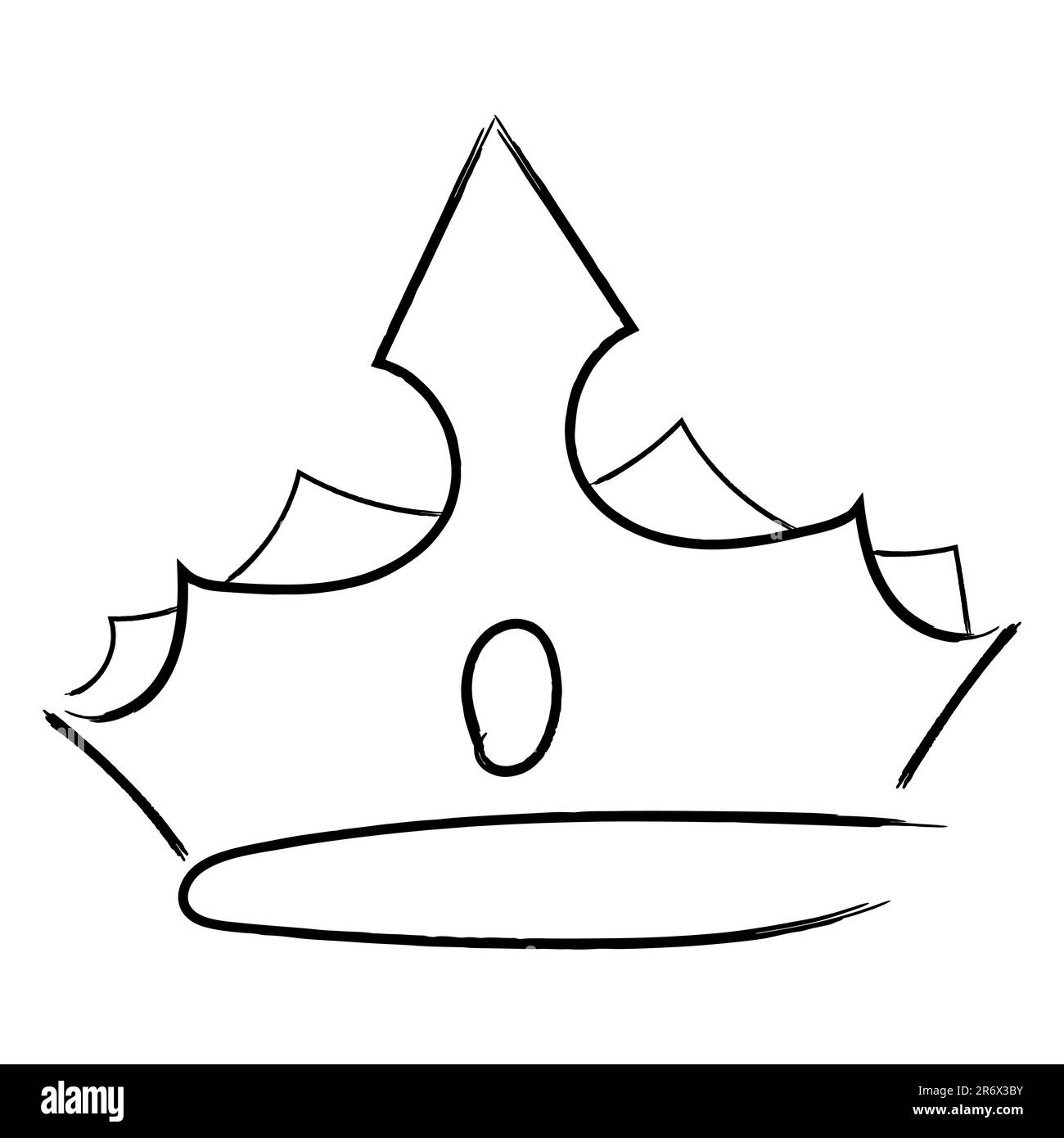 Royal crown, queen or princess diaden, tiara head, King in doodle style ...