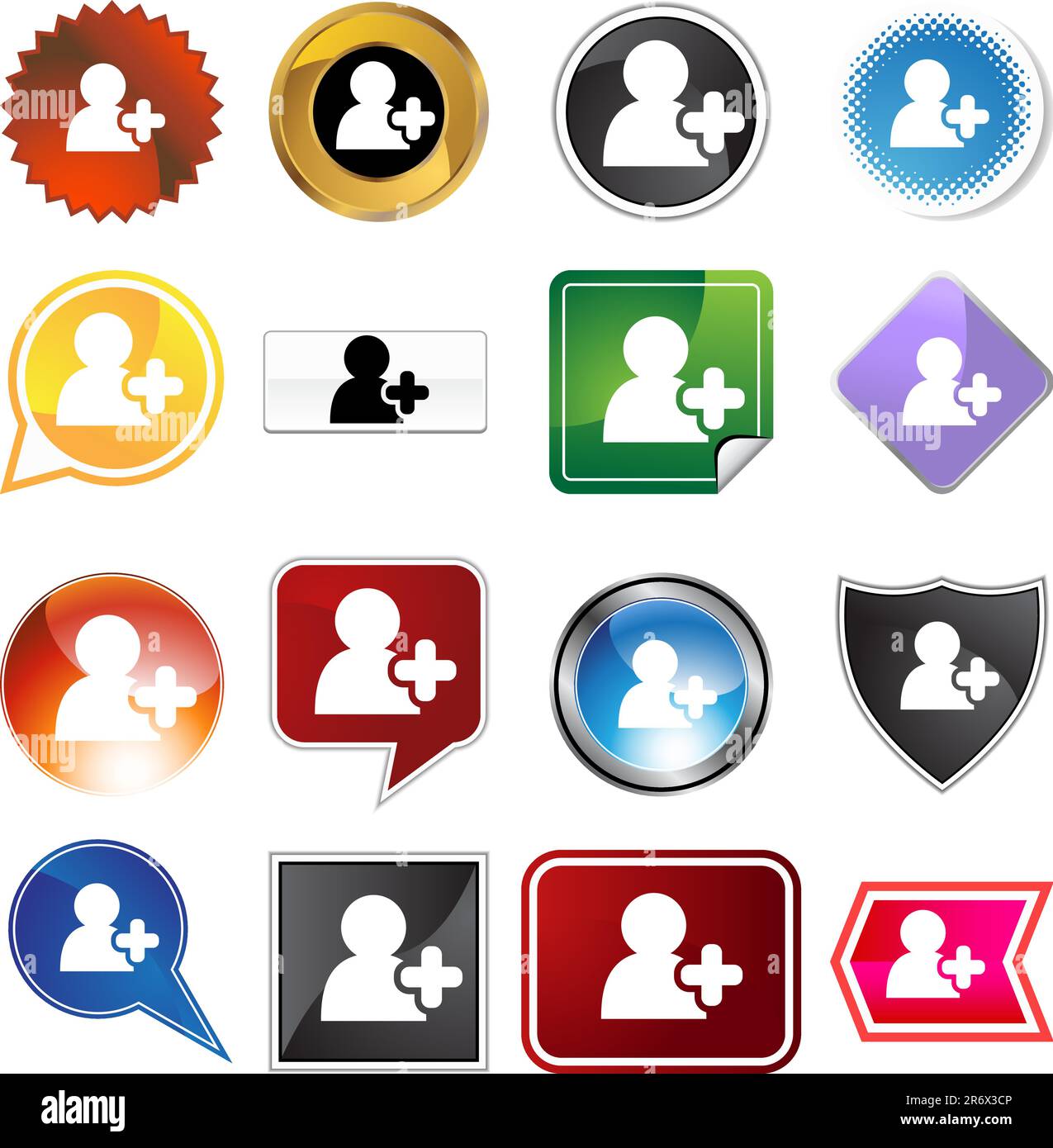 Add friend icon set isolated on a white background Stock Vector Image ...