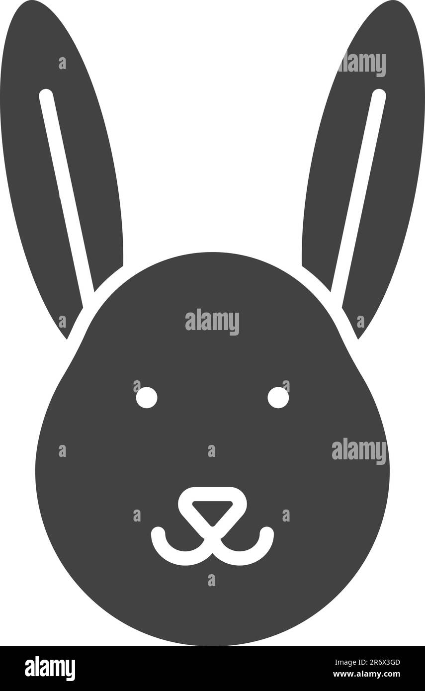 Bunny vector icon design Black and White Stock Photos & Images - Alamy
