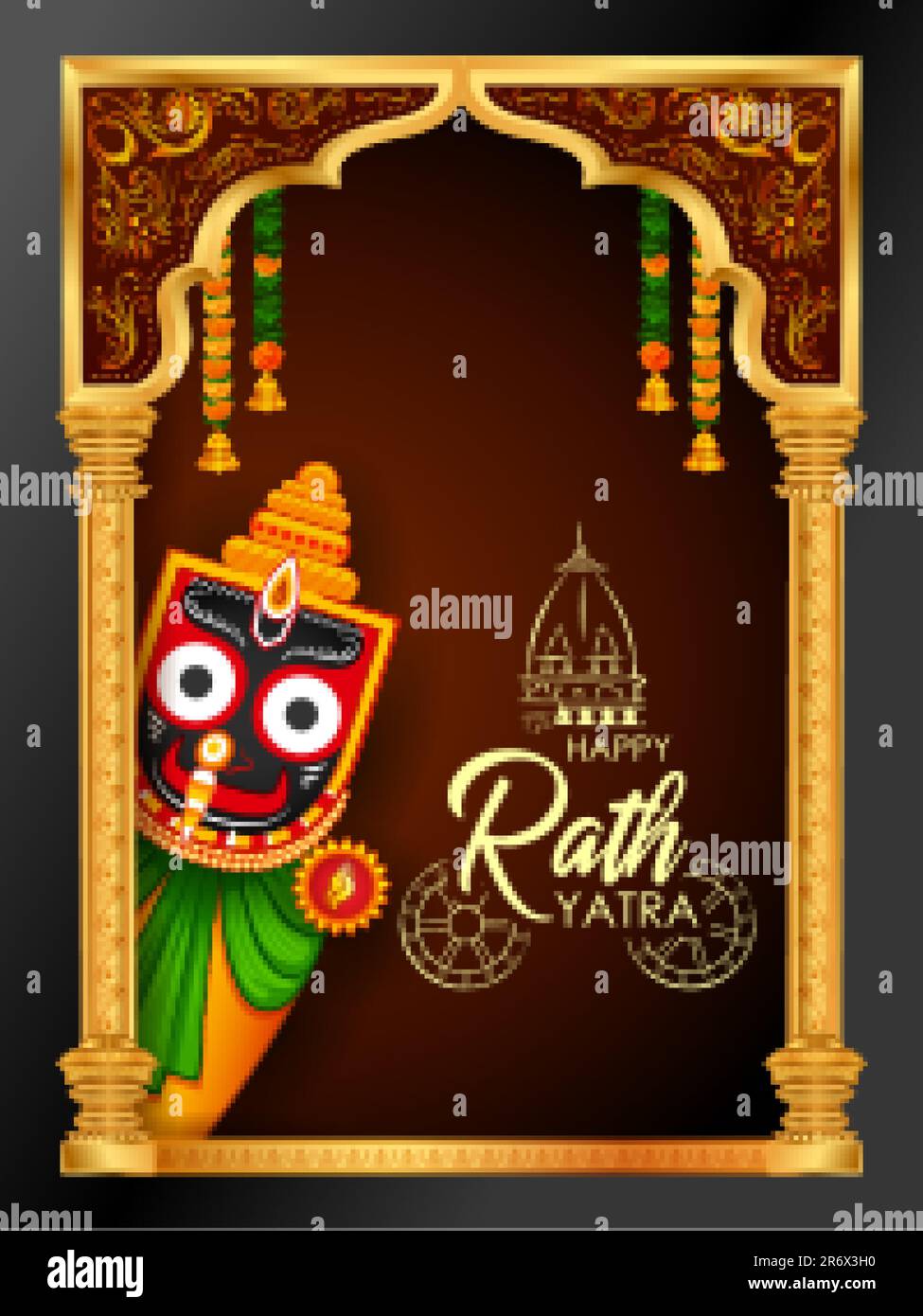 illustration of Lord Jagannath, Balabhadra and Subhadra on annual ...