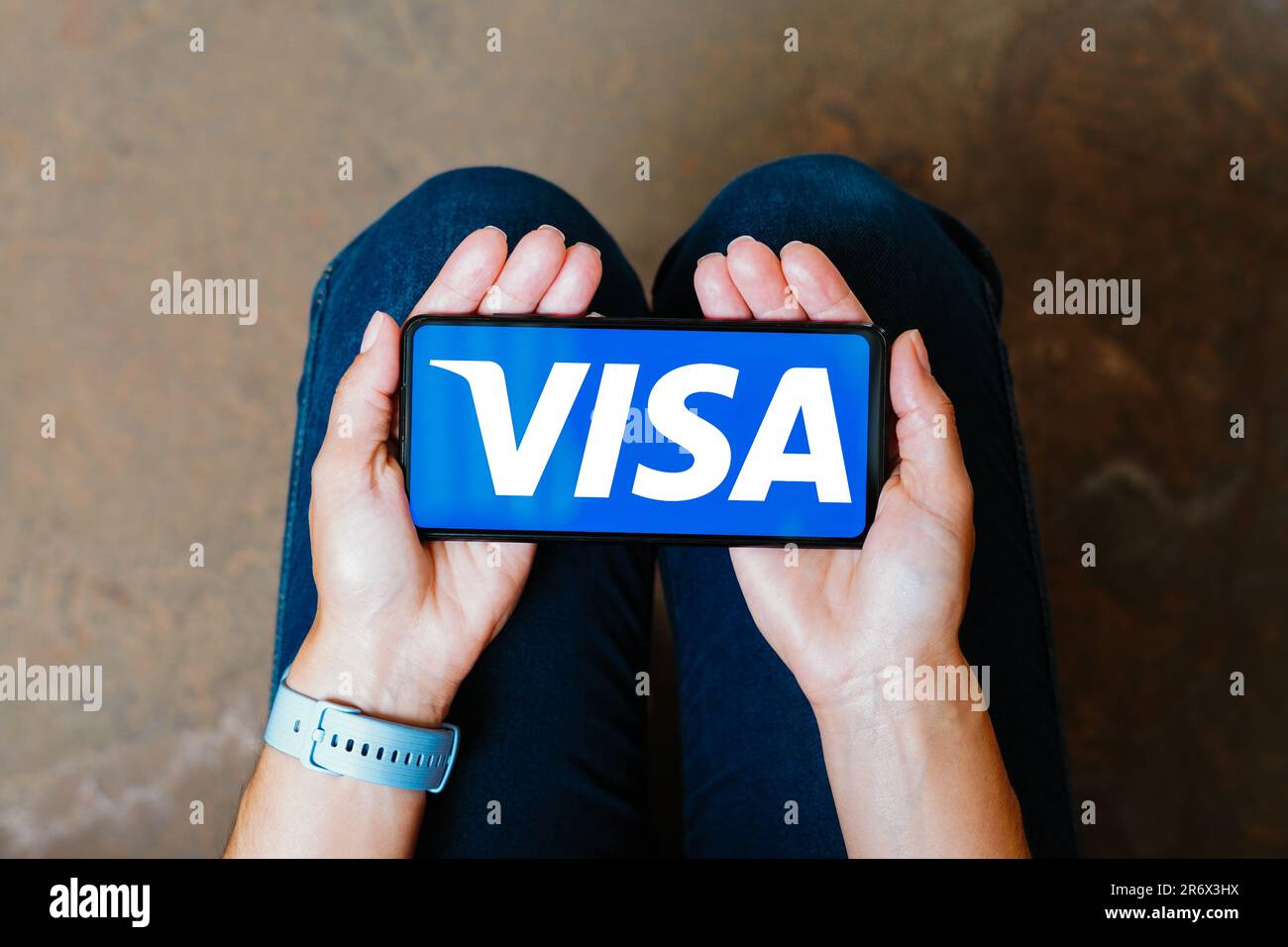 In this photo illustration, the Visa Inc. logo is displayed on a ...