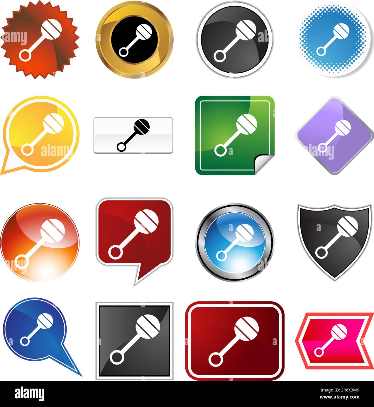 Rattle icon set isolated on a white background Stock Vector Image & Art ...