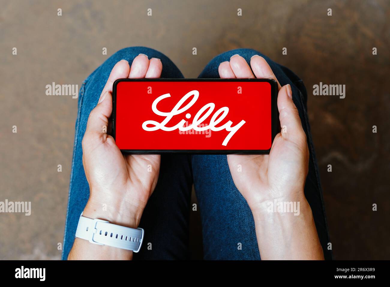 In this photo illustration, the Eli Lilly logo is displayed on a ...