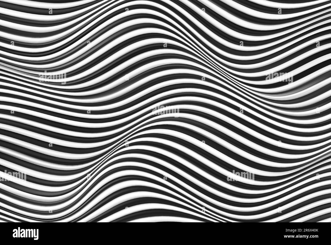 Wave Of Optical Illusion Abstract Black And White Illustrations