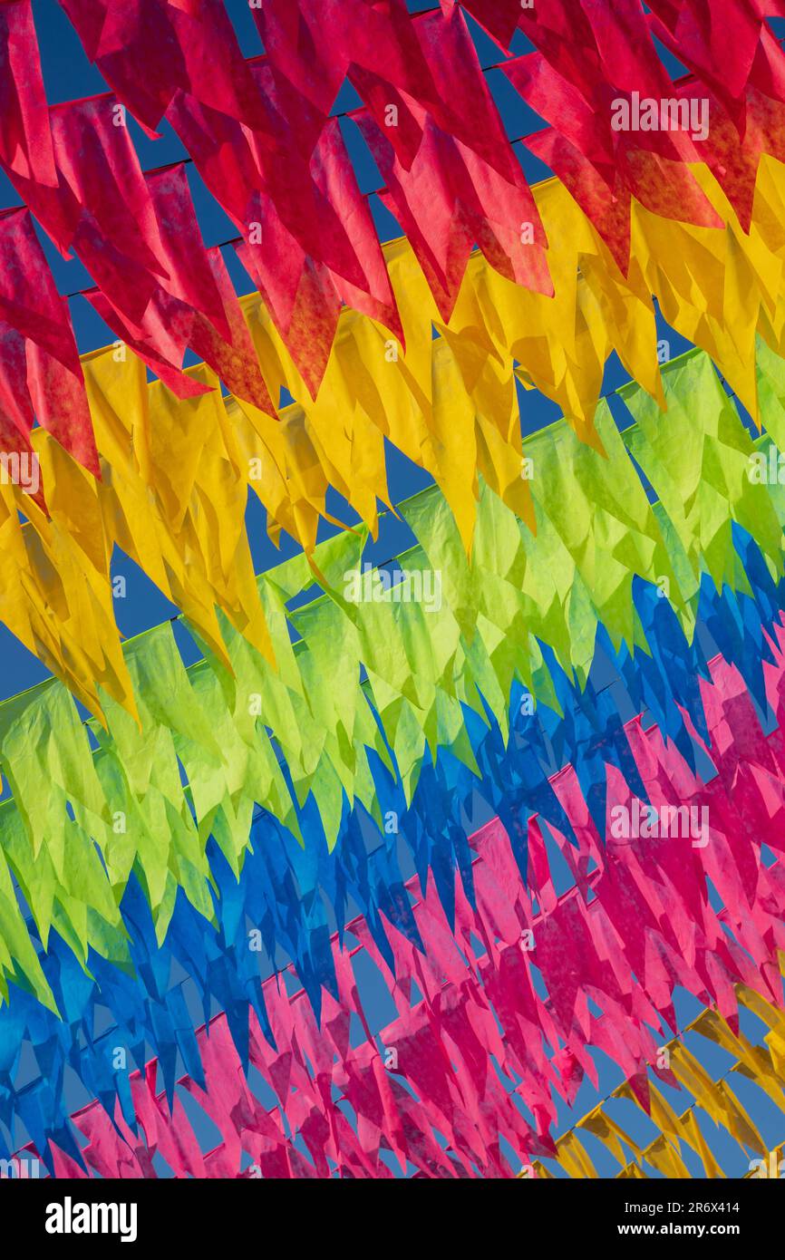 colorful flags of june parties (festas juninas or feast of saint john ...