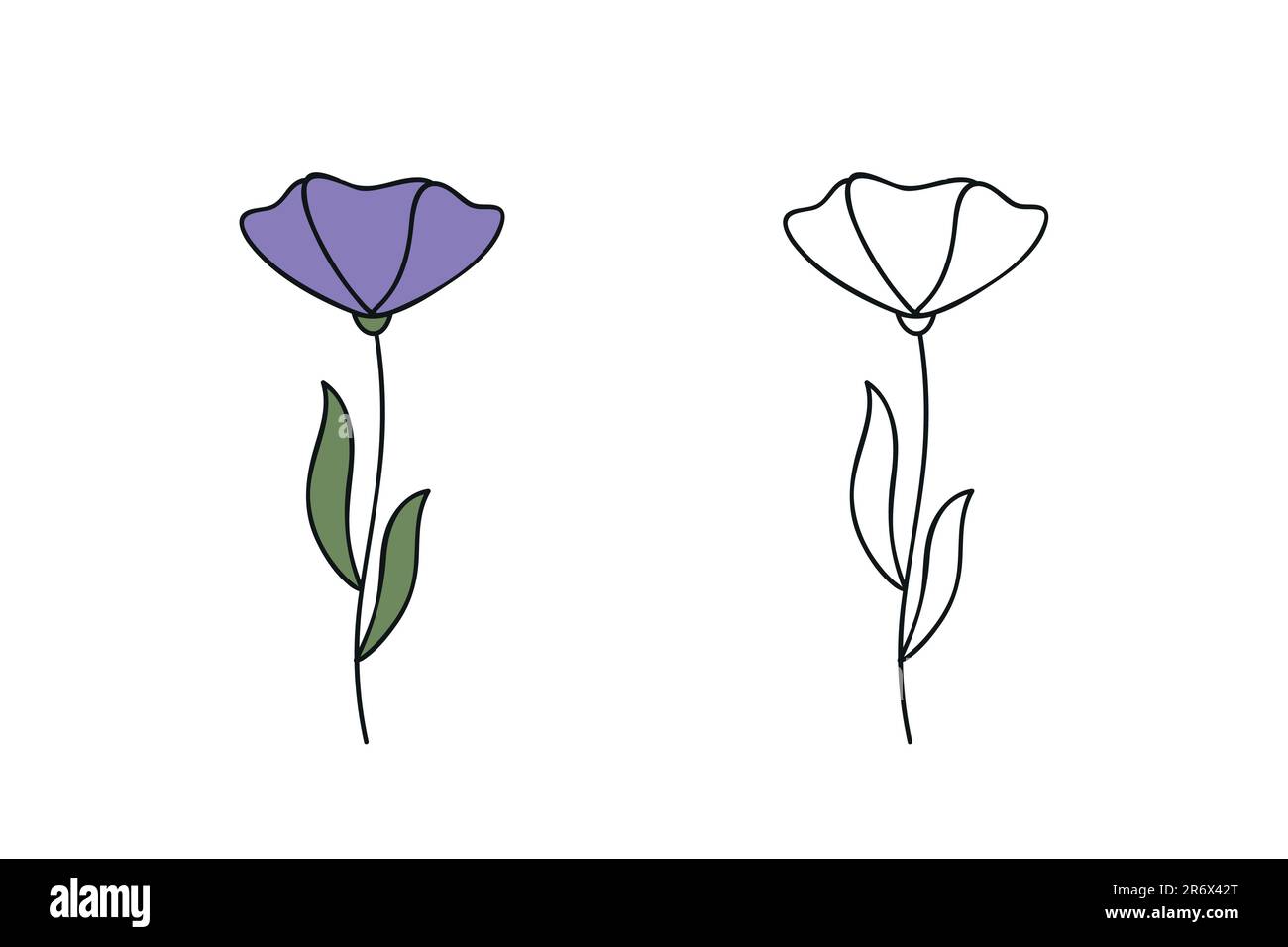 flower hand drawing outline for coloring book Stock Vector Image & Art ...