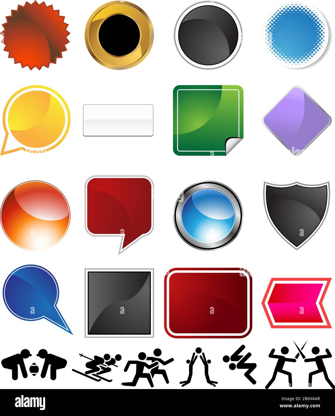 Competitive sports variety set isolated on a white background Stock ...