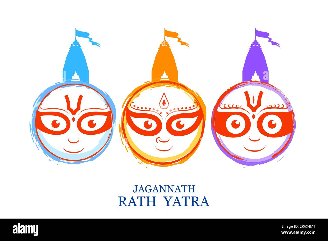 illustration of chariot of Lord Jagannath, Balabhadra and Subhadra on ...