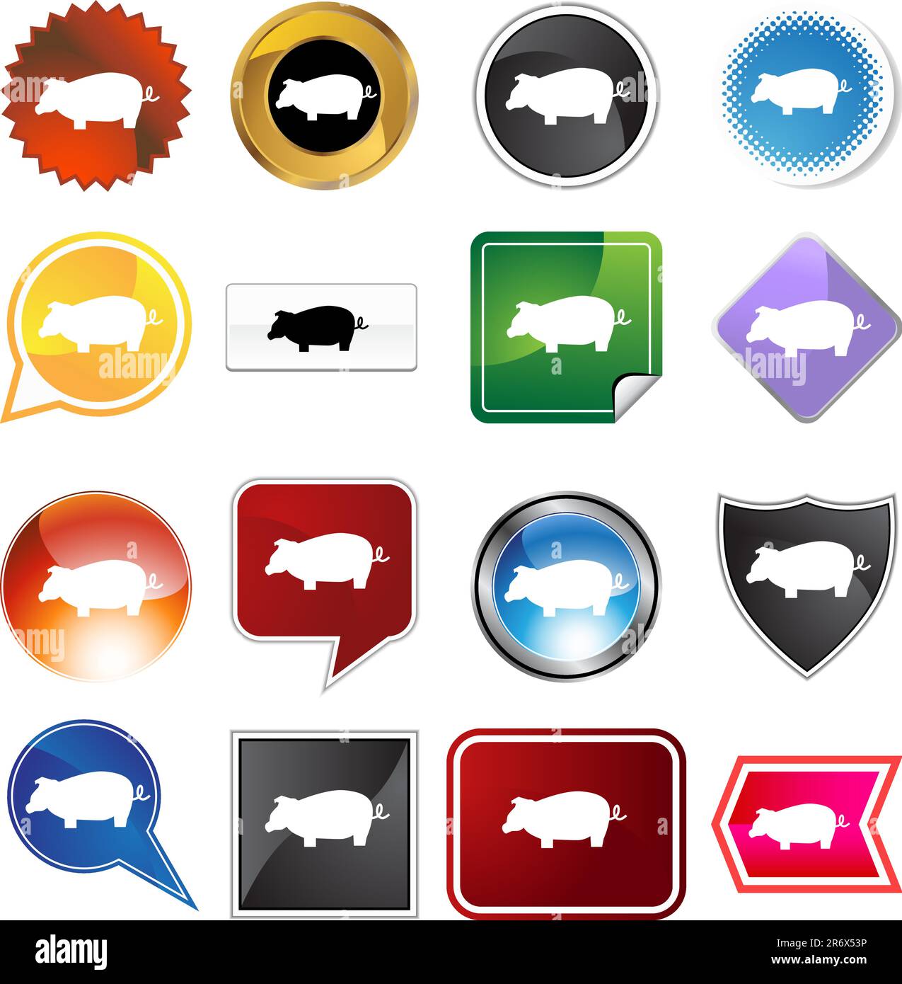 Pig variety set isolated on a white background Stock Vector Image & Art ...