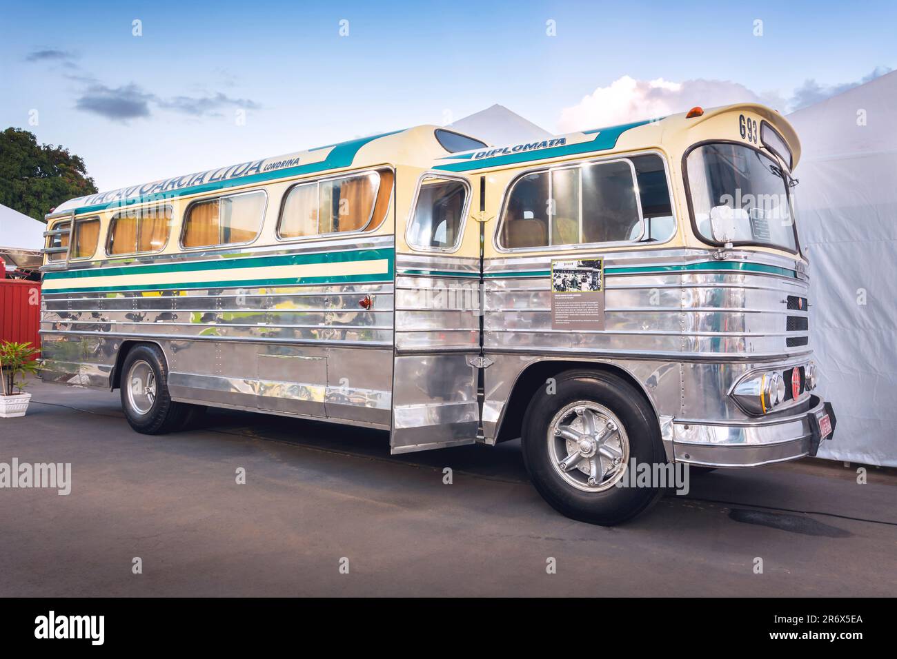 Bus vehicle VG FNM Alfa Romeo D-11.000 1964, on display in the city of ...