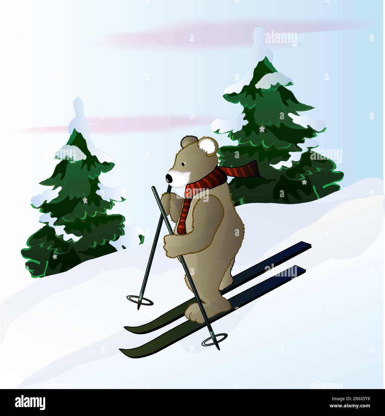 Snowy winter morning new Stock Vector Images - Alamy