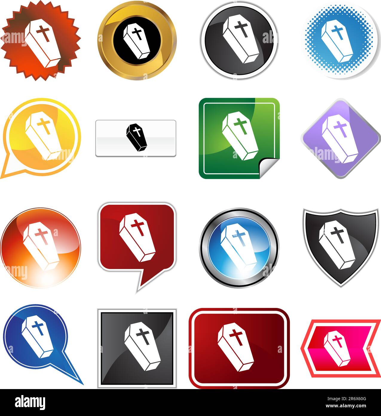 Coffin icon set isolated on a white background Stock Vector Image & Art ...