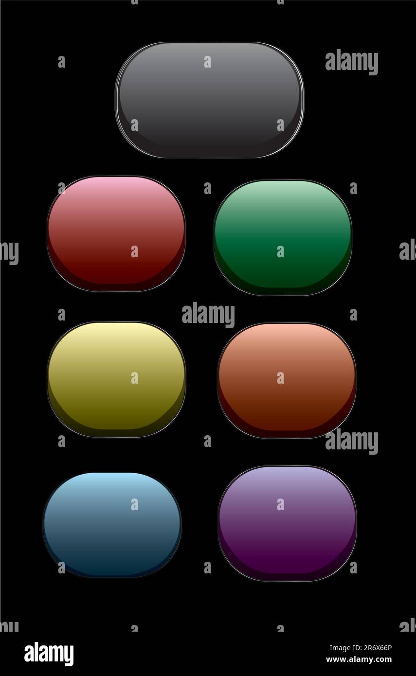 collection of vector buttons with silver frame Stock Vector Image & Art ...