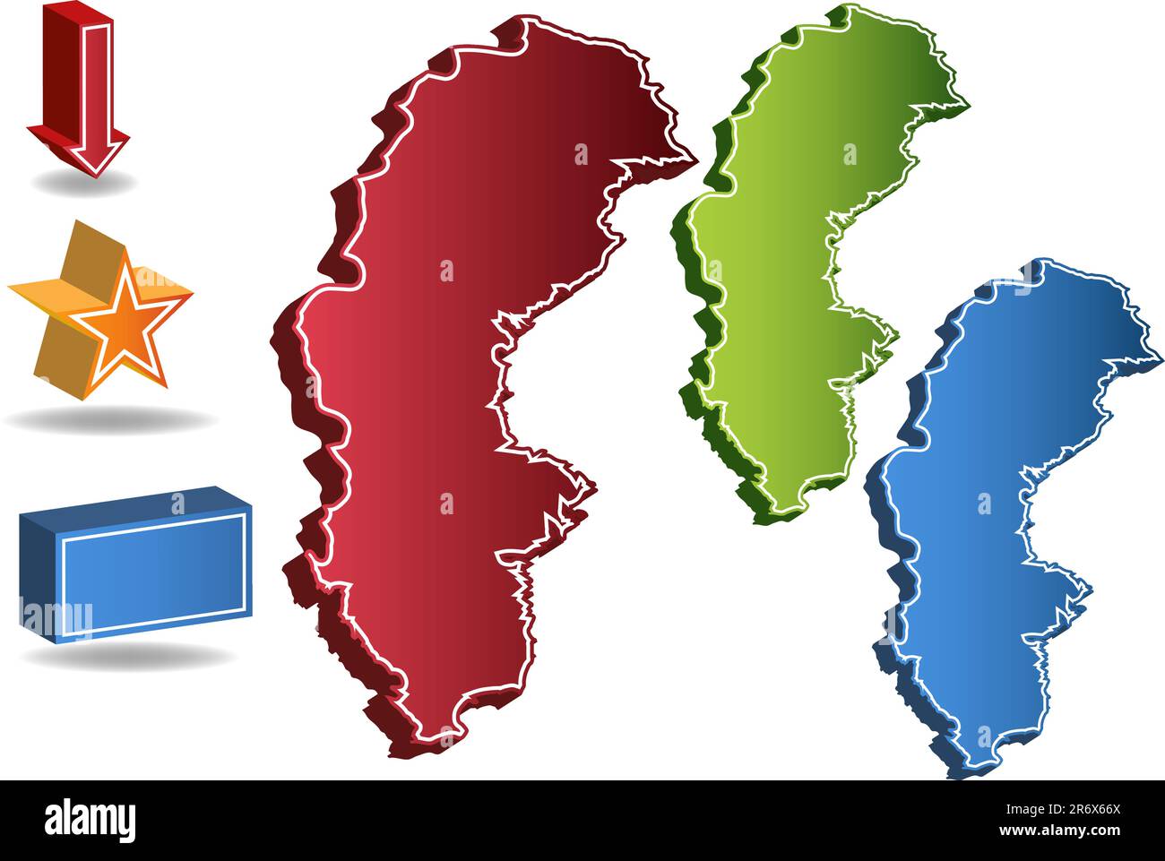 3D Sweden country map isolated on a white background Stock Vector Image ...