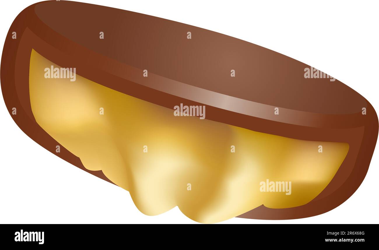 Realistic 3D chocolate candy with creamy filling Stock Vector Image ...