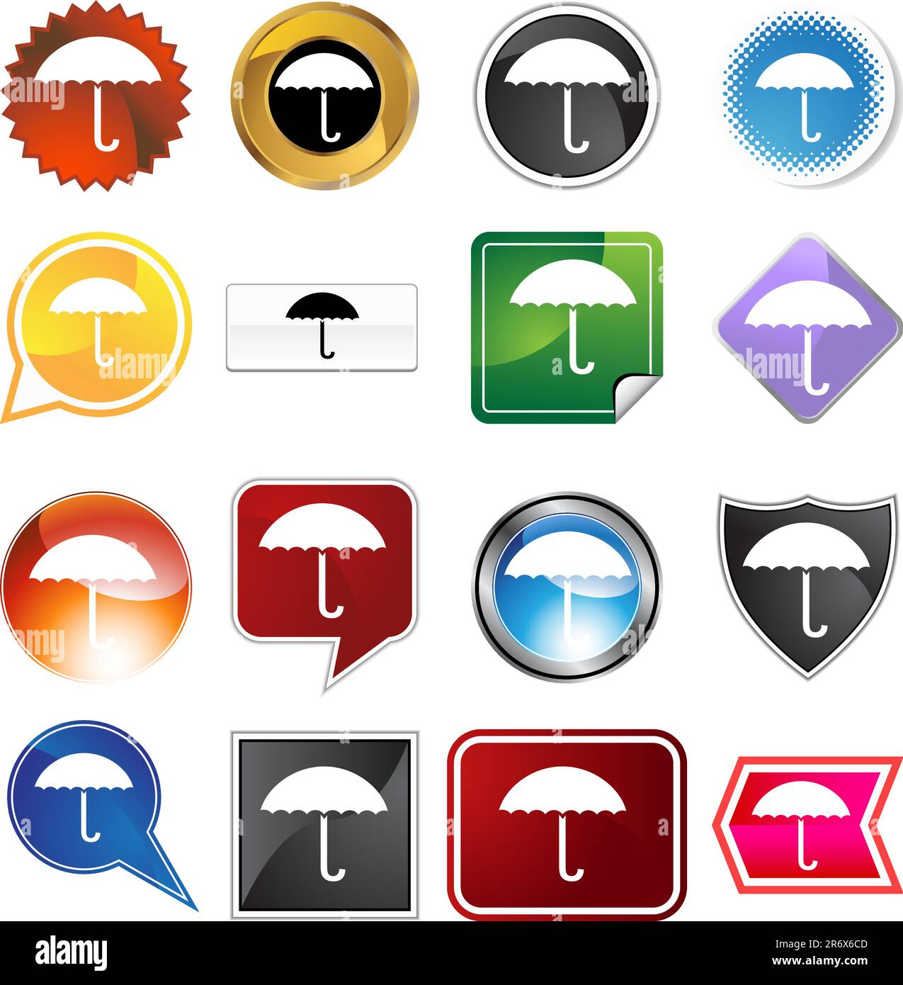 Umbrella icon set isolated on a white background Stock Vector Image ...
