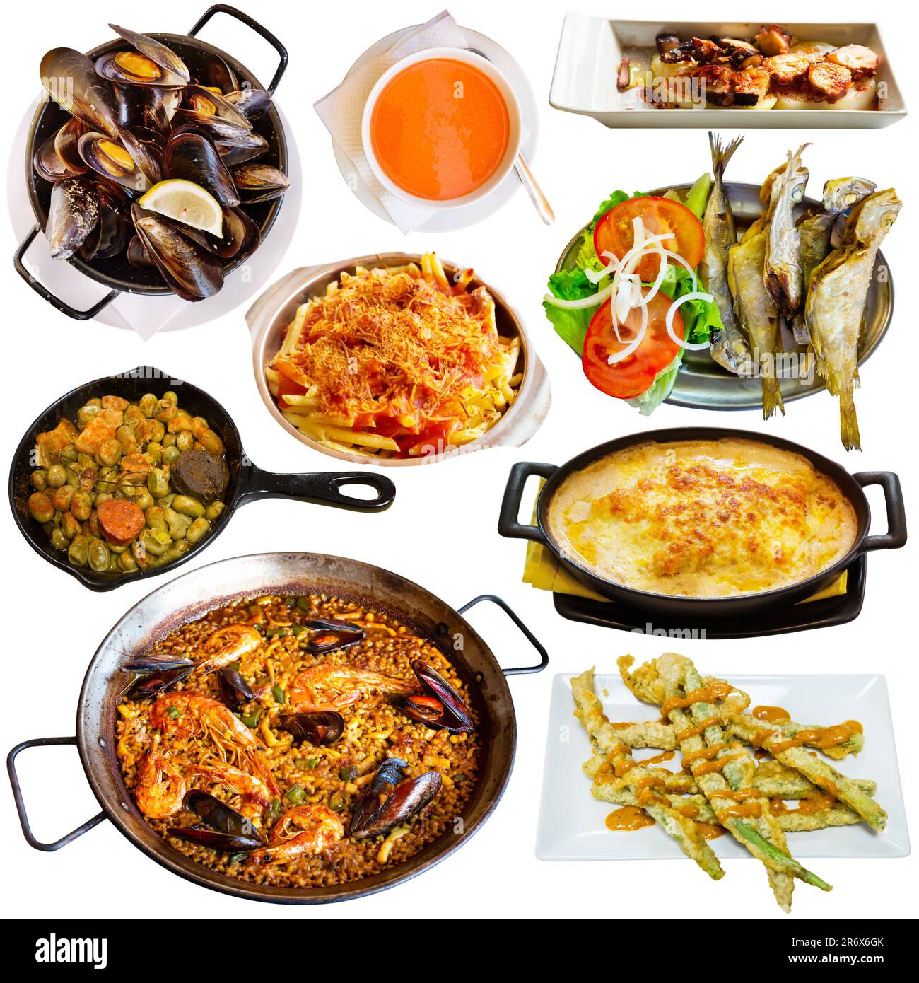 Collage of Spanish dishes Stock Photo - Alamy