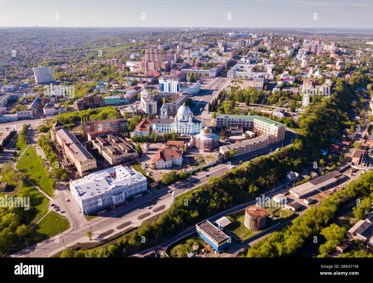 Panoramic aerial view of district of Kursk with houses Stock Photo - Alamy