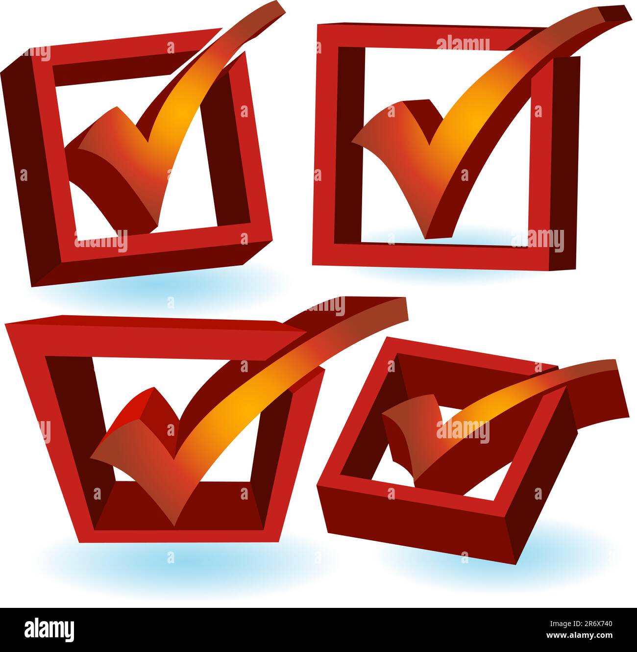 3D Red Checkmark in Red Squares Stock Vector Image & Art - Alamy