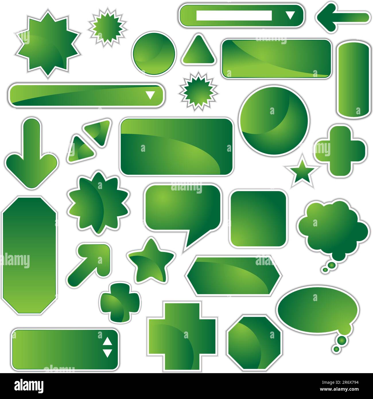 Set of multiple web labels and icons - green Stock Vector Image & Art ...