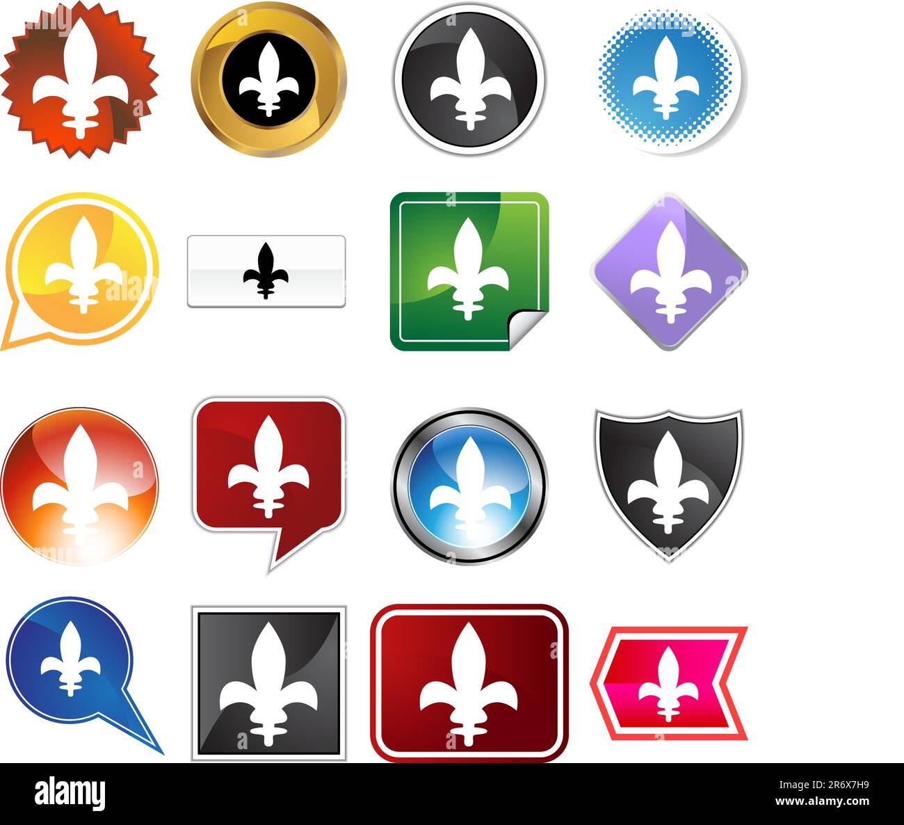 Fleur icon variety set isolated on a white background Stock Vector ...