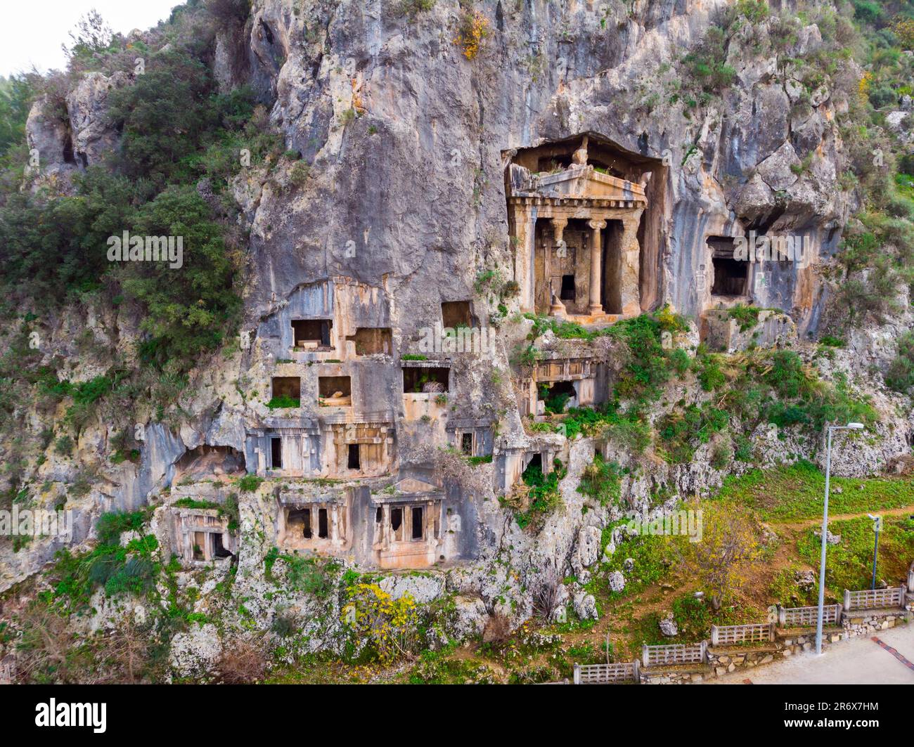 Ancient Telmessos rock hewn tombs in Fethiye, Turkey Stock Photo - Alamy