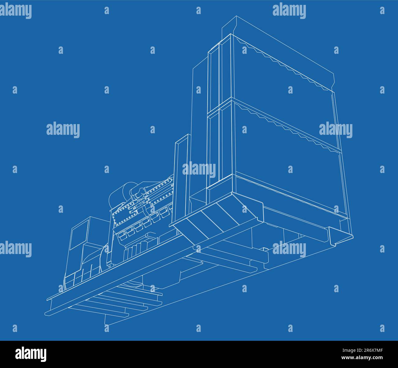 Generator. Diesel and gas industrial electric generator outline Stock ...