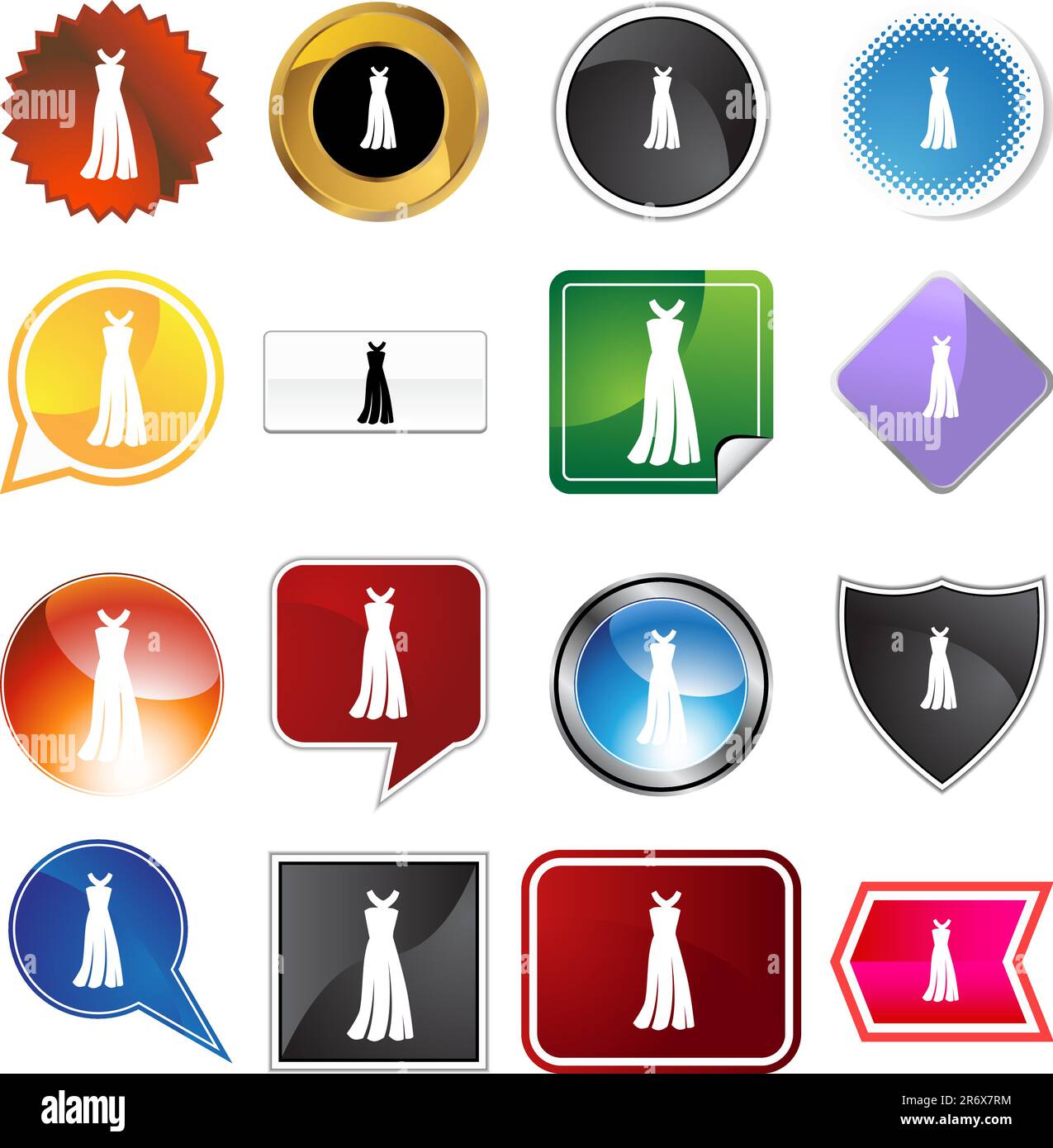 Formal dress variety set isolated on a white background Stock Vector ...