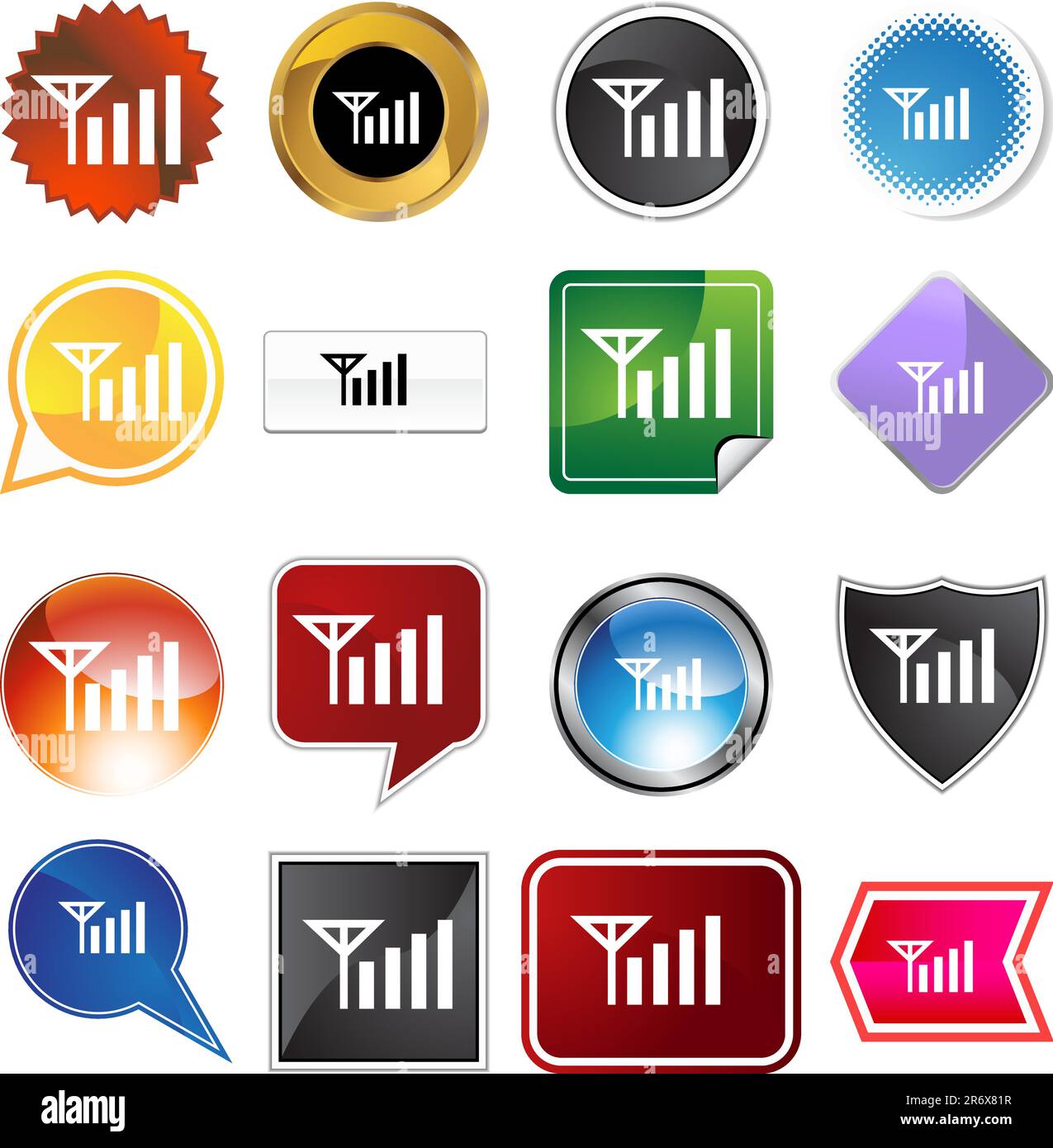 Signal strength icon isolated on a white background Stock Vector Image ...