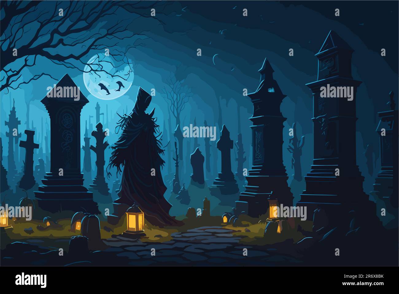 Adorned cemetery Stock Vector Images - Alamy