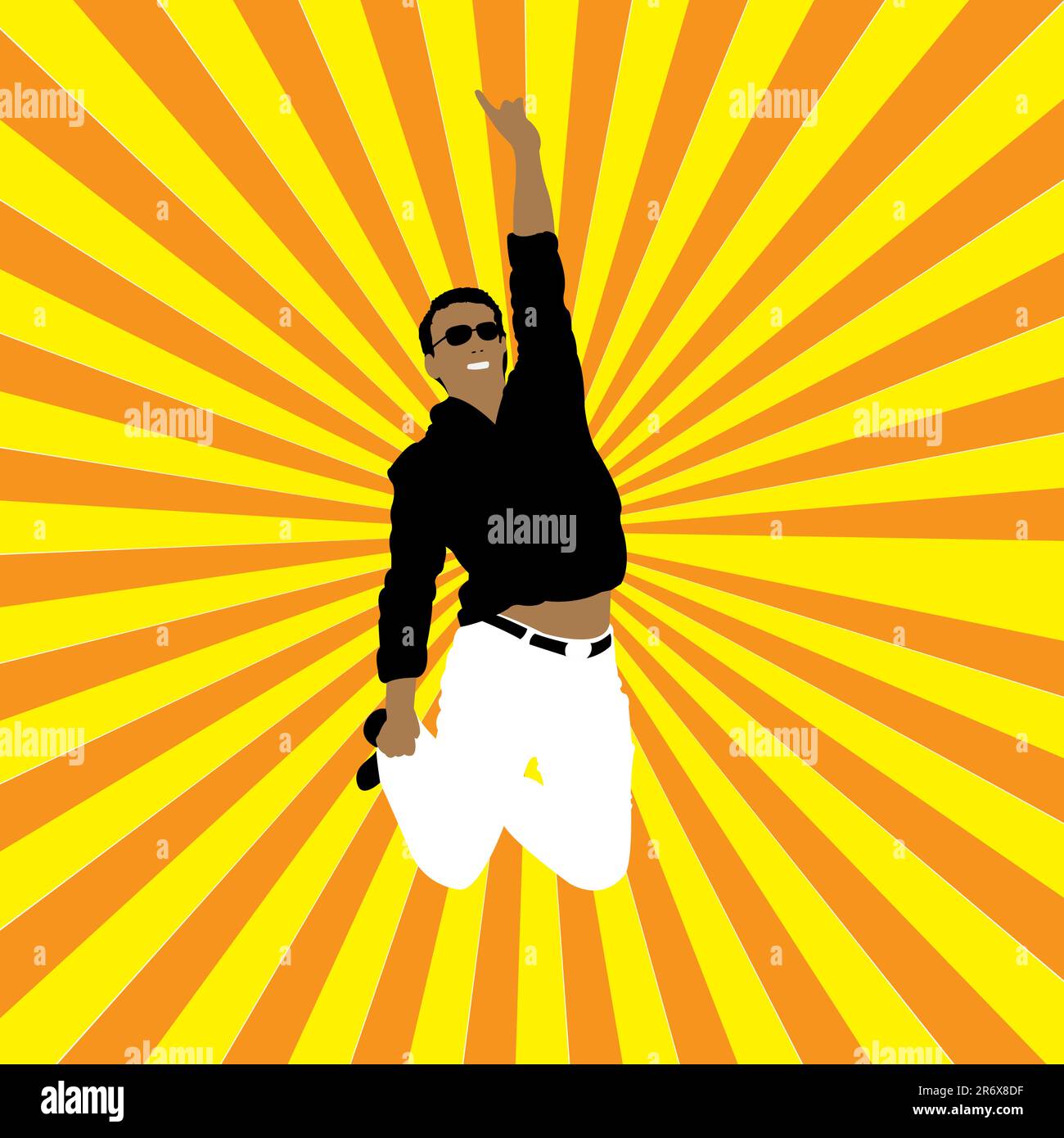 happy man on sunny background, vector illustration Stock Vector Image ...