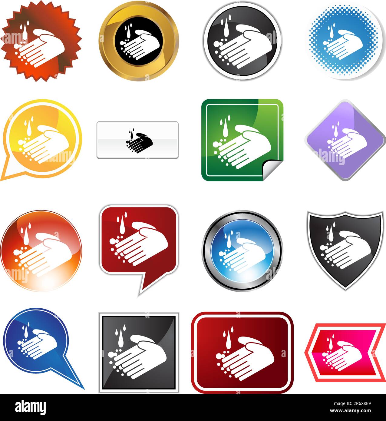 Handwashing icon set isolated on a white background Stock Vector Image ...