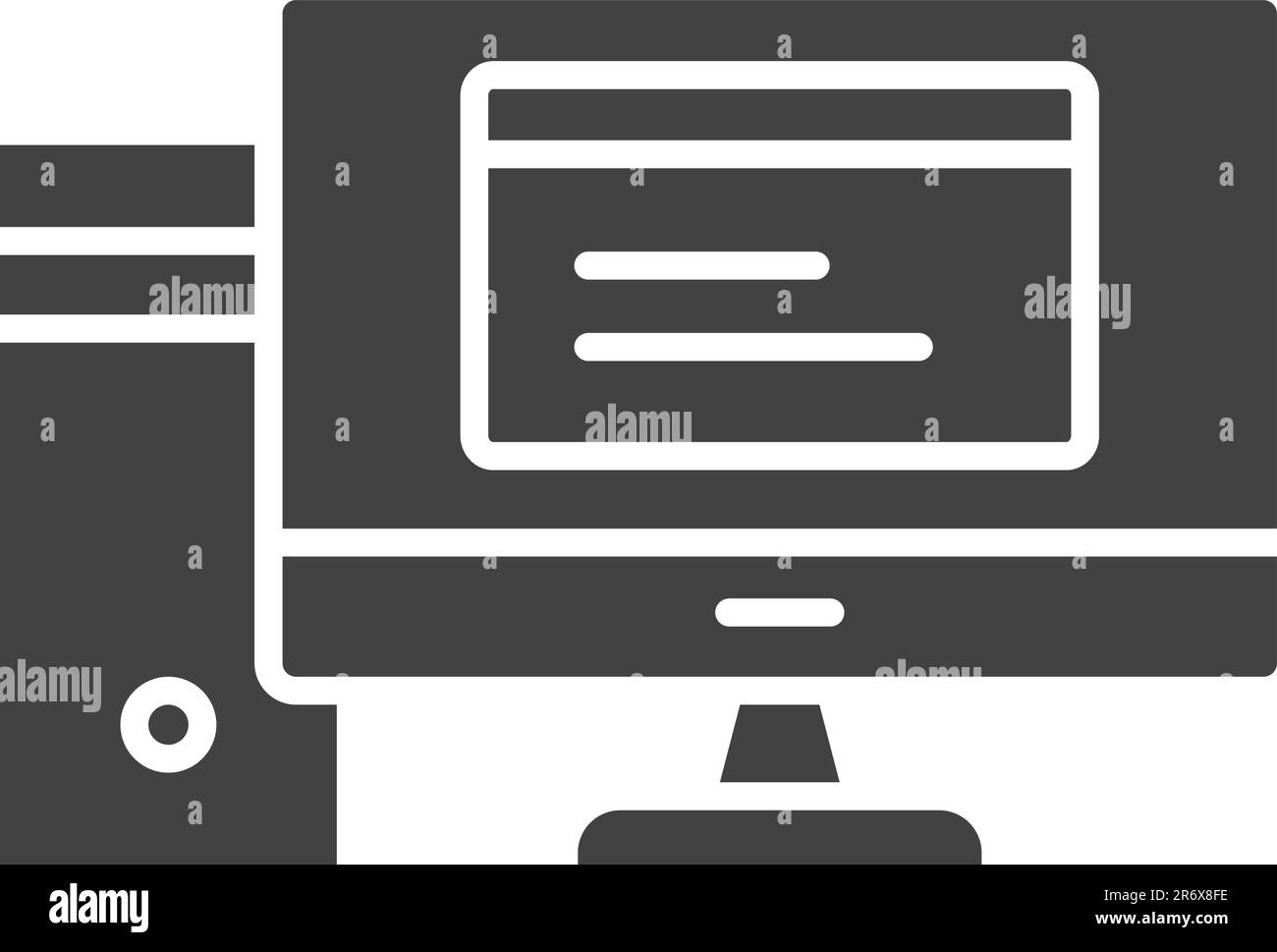 Desktop Computer icon vector image Stock Vector Image & Art - Alamy