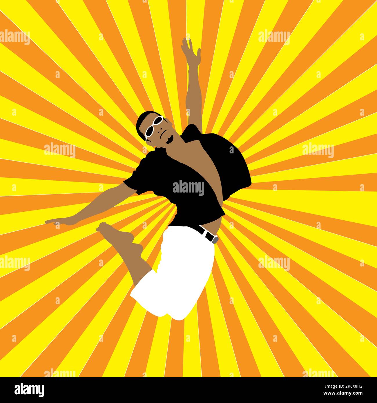 happy man on sunny background, vector illustration Stock Vector Image ...