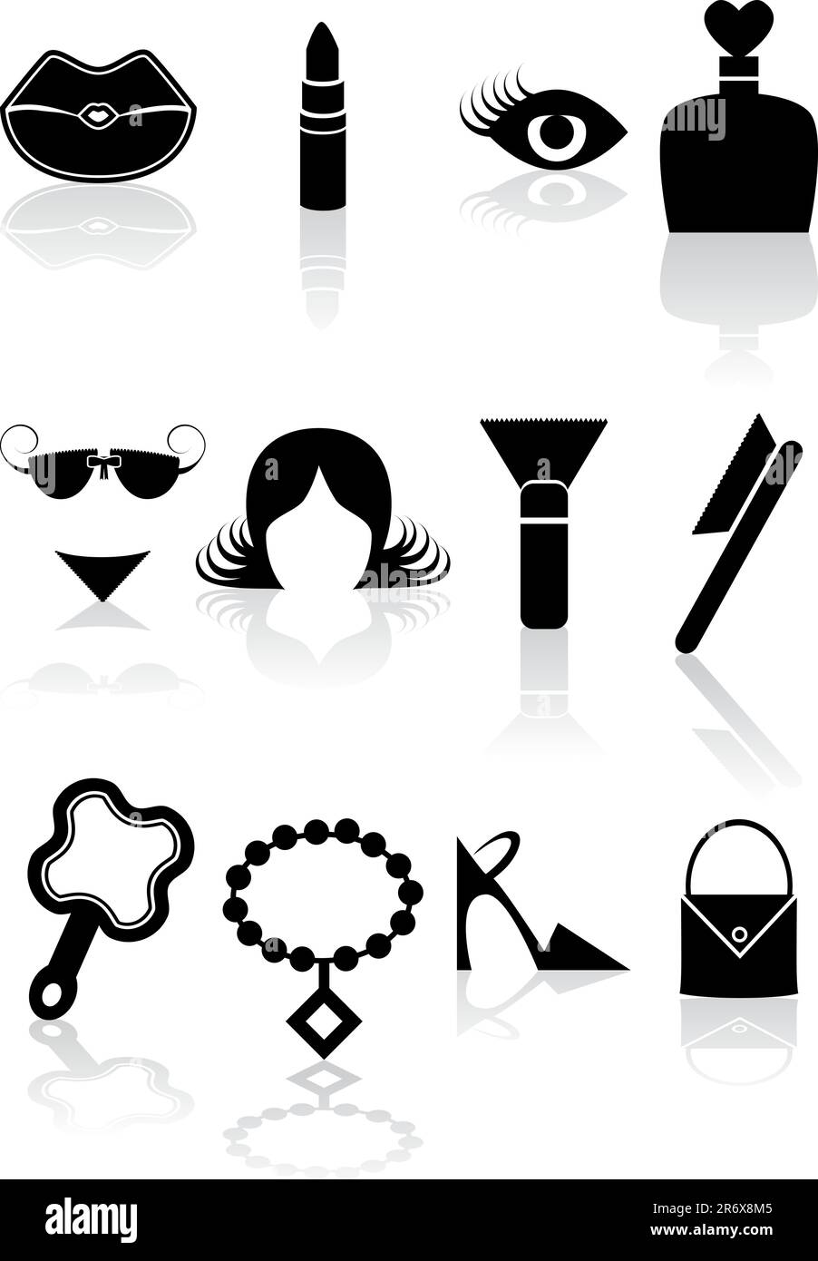 Makeup brush set Black and White Stock Photos & Images - Alamy