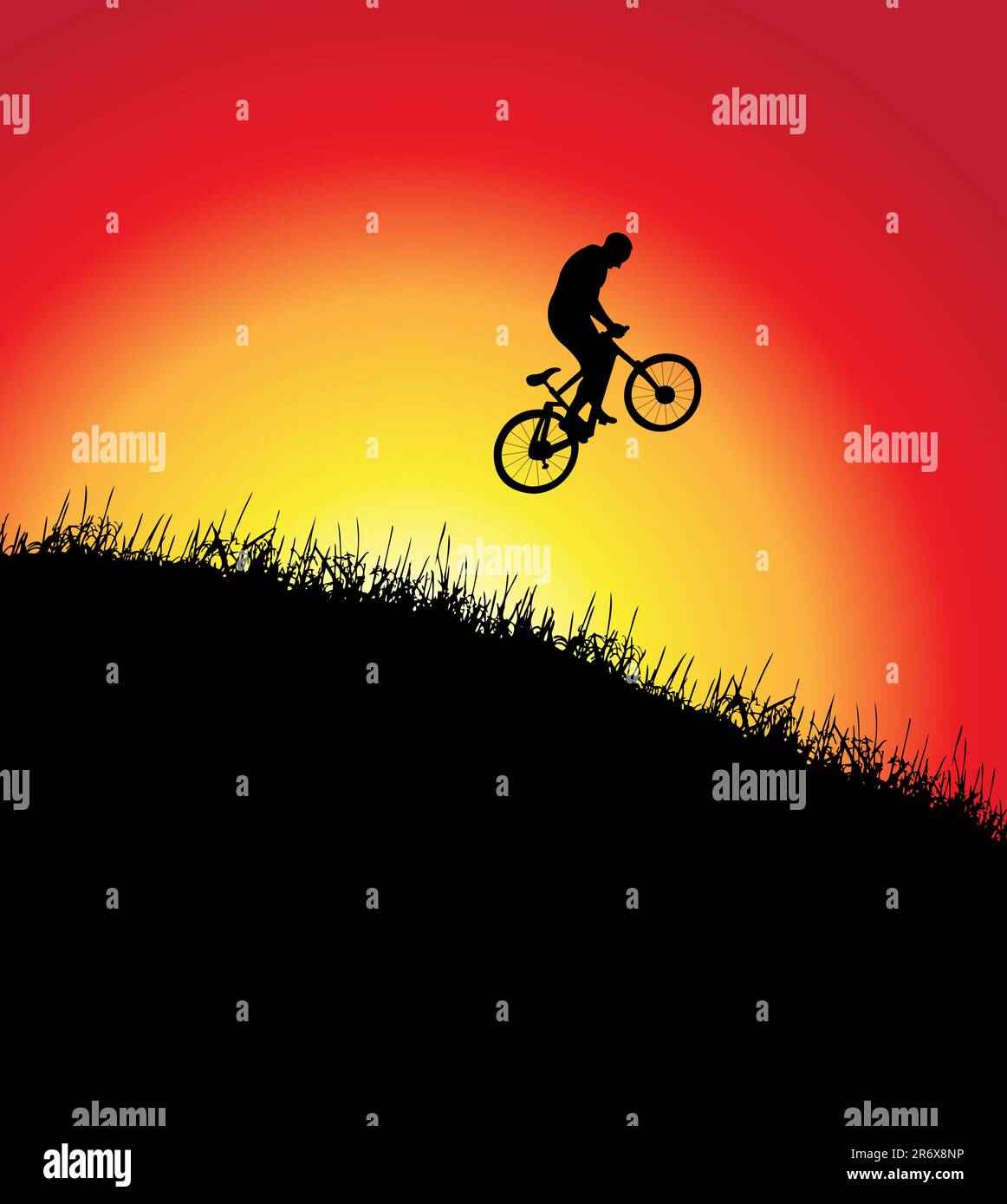 Bicycle frame, sunset, vector illustration Stock Vector Image & Art - Alamy