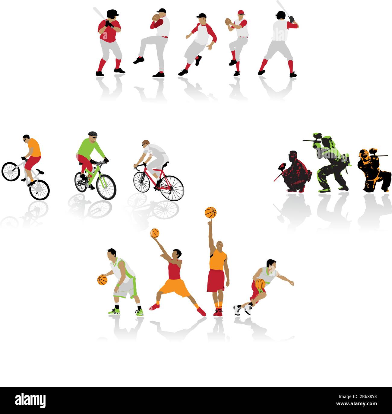 colored sport silhouettes, vector illustration Stock Vector Image & Art ...