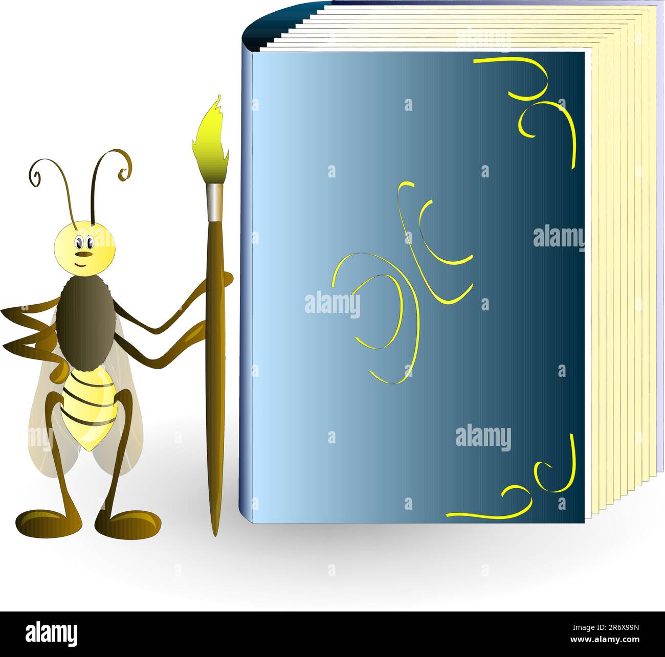 finished the book and its small author on the presentation Stock Vector ...