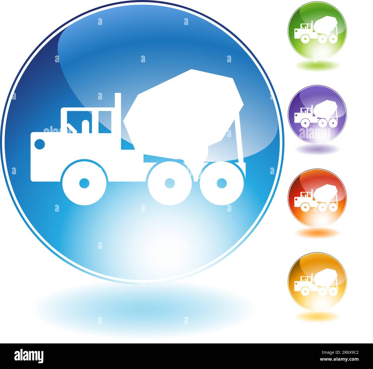 Cement truck crystal icon isolated on a white background Stock Vector ...