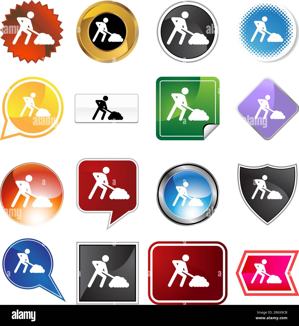 Construction icon set isolated on a white background Stock Vector Image ...